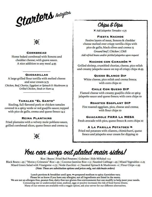 ANTIGUA REAL – MUKWONAGO: MENU – VIVA LATIN F D QUERID S AMIG S!