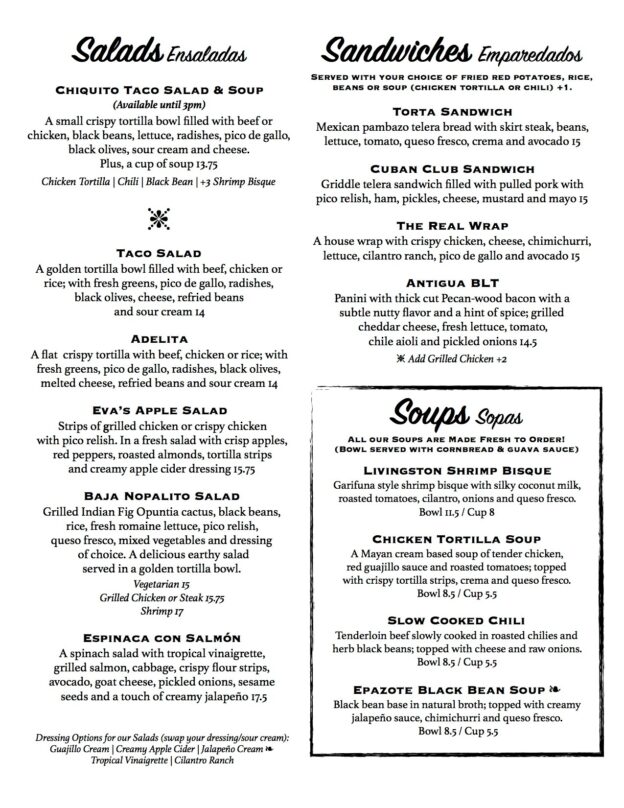 ANTIGUA REAL – MUKWONAGO: MENU – VIVA LATIN F D QUERID S AMIG S!